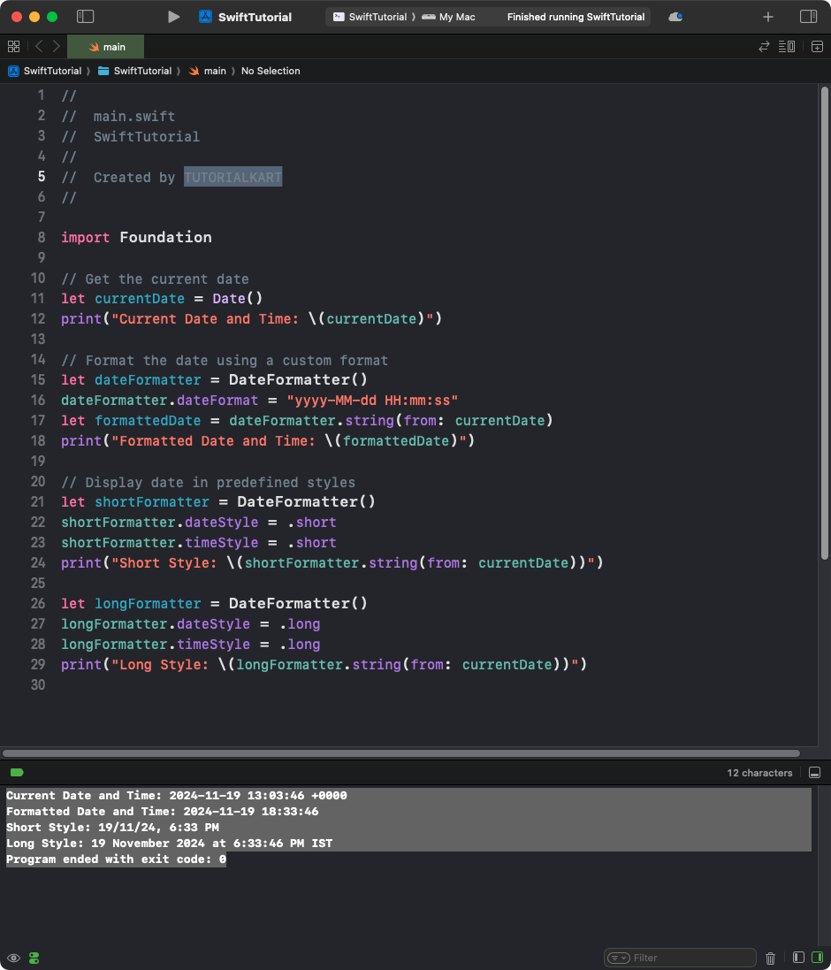Swift - Get Current Date